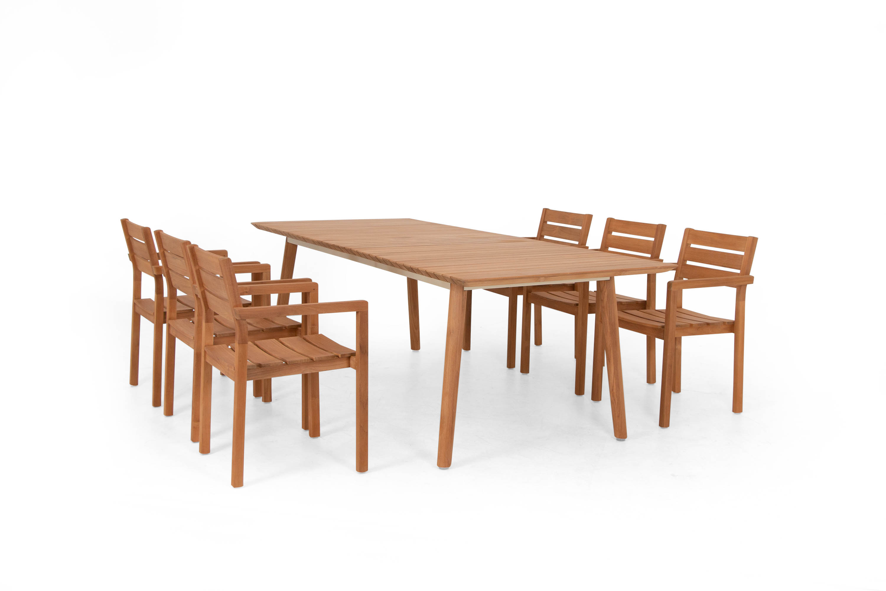 Köp Medford & Boston matgrupp - Teak med grå dyna 6 stolar & bord 200 ...